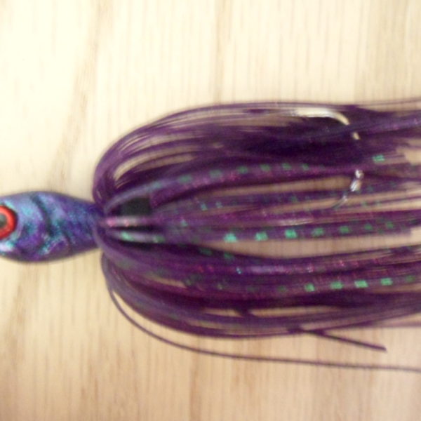 Mega Chomp In-line Buzzbait in Junebug Purple | Megachomp Lure Company